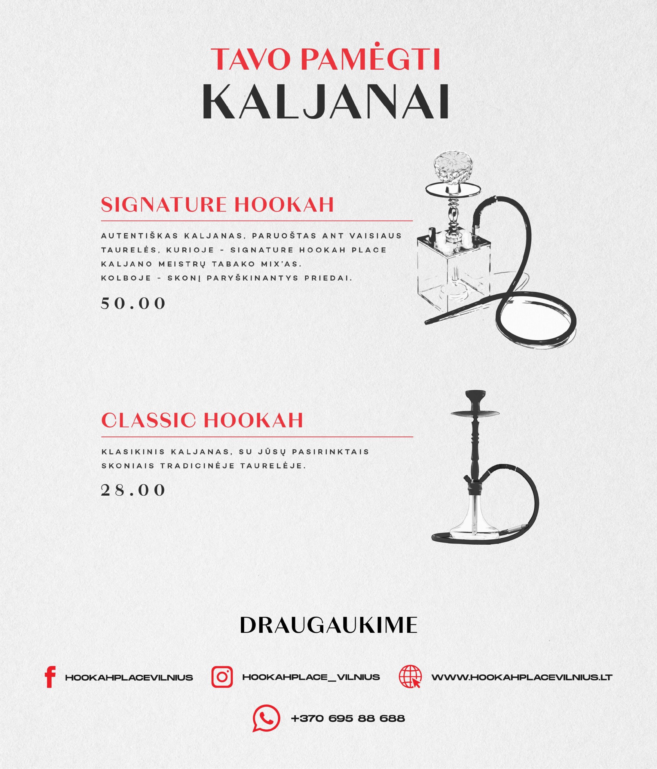 Meniu » Hookah Place Vilnius